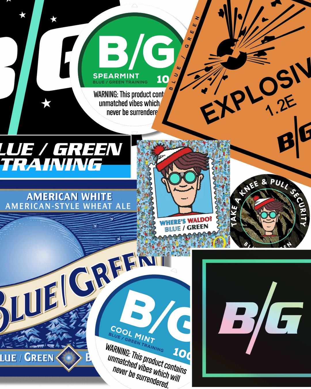 B/G Sticker Pack - Made in America – Blue / Green Training